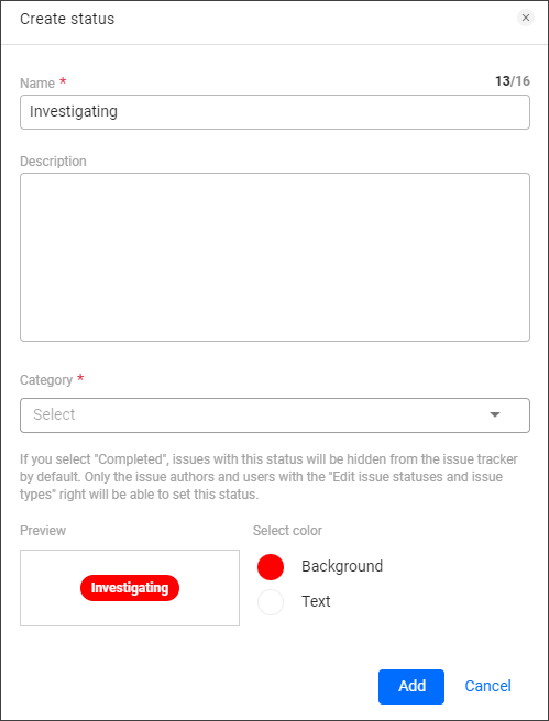 Managing custom issue statuses – Revizto