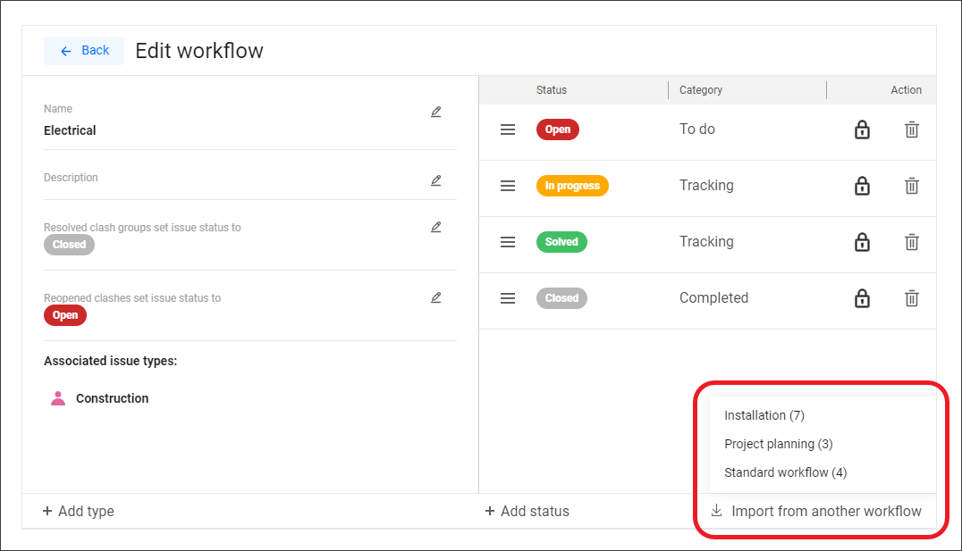 Managing custom issue statuses – Revizto